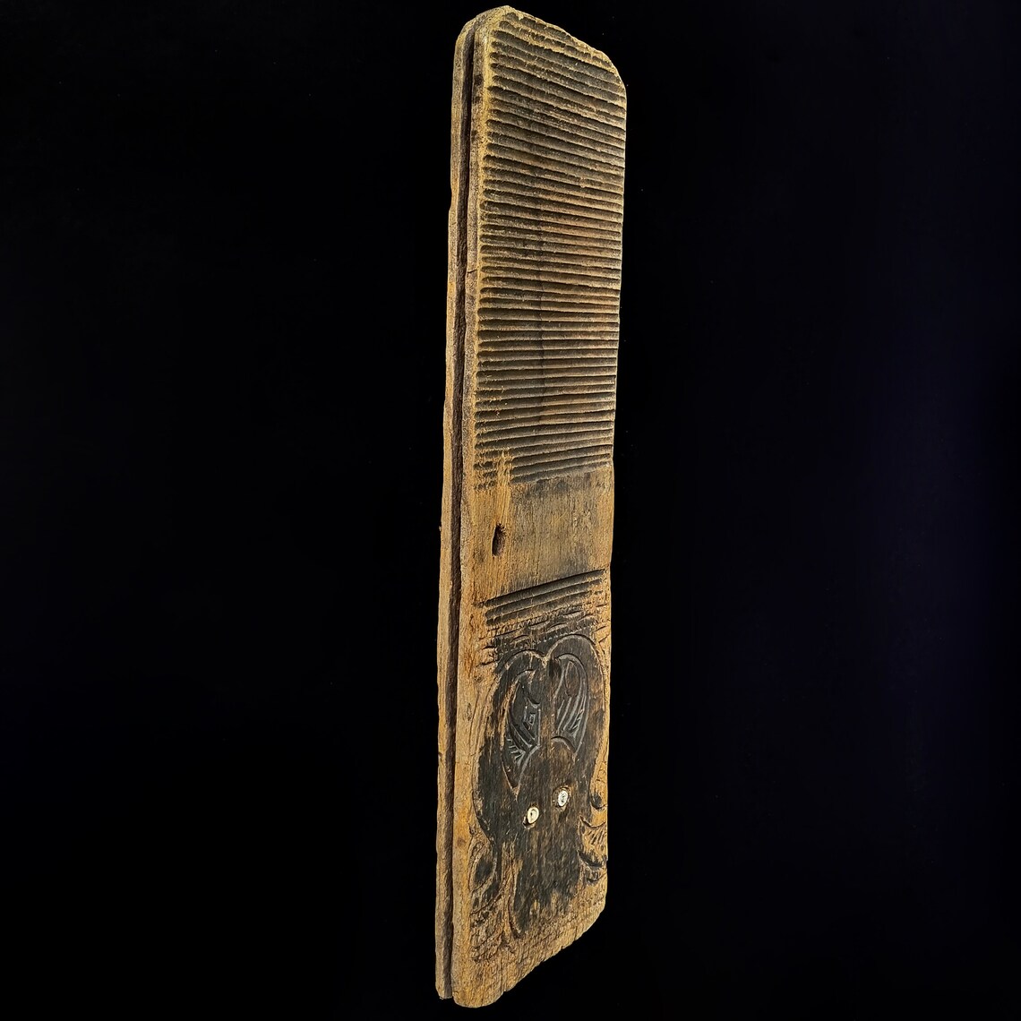 Tribal Torajan Carved Wood Buffalo Panel 33" Vintage Primitive Tanah ...