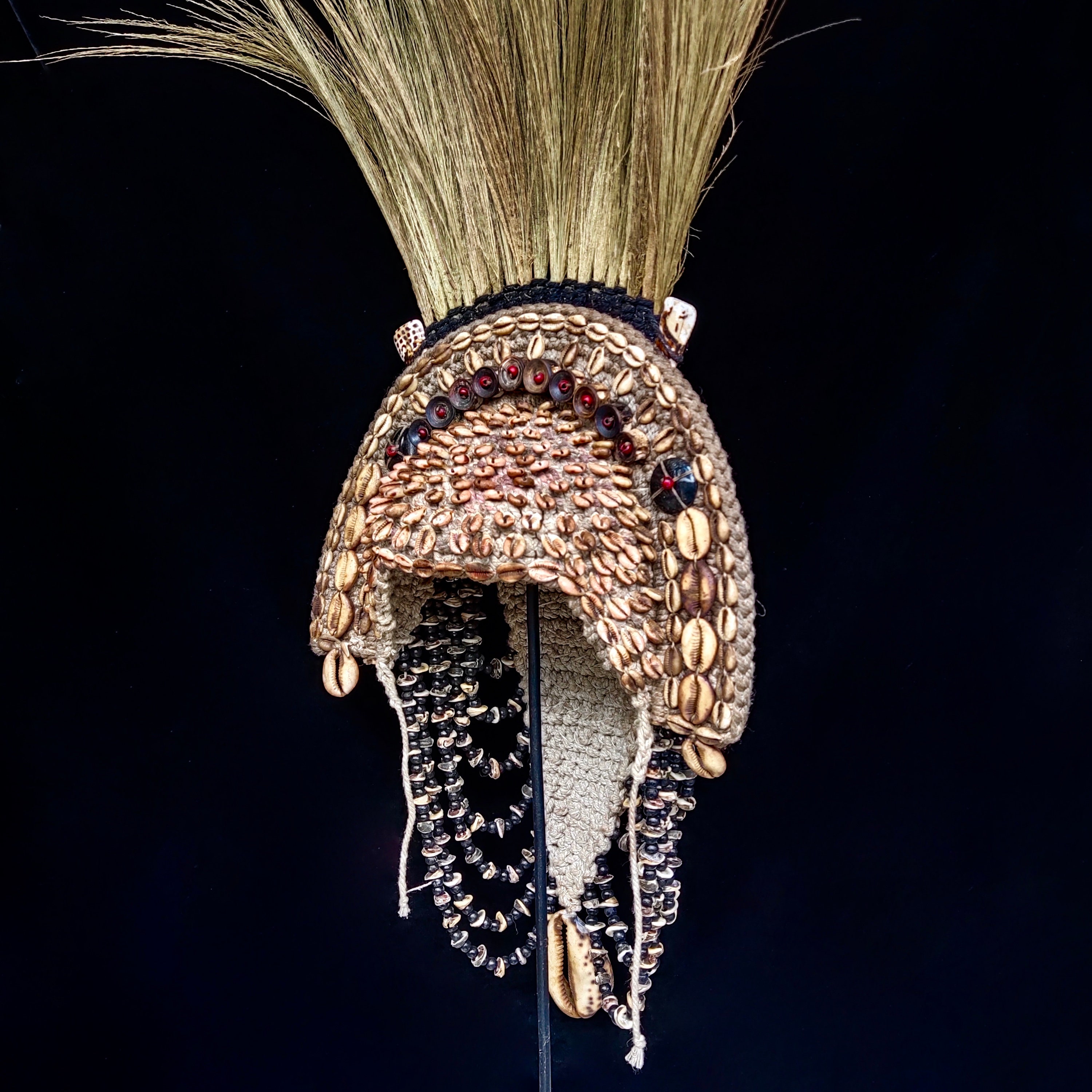 Asmat Warrior Headdress – Cowrie Shell Beaded Tribal Crown Fine Art ...