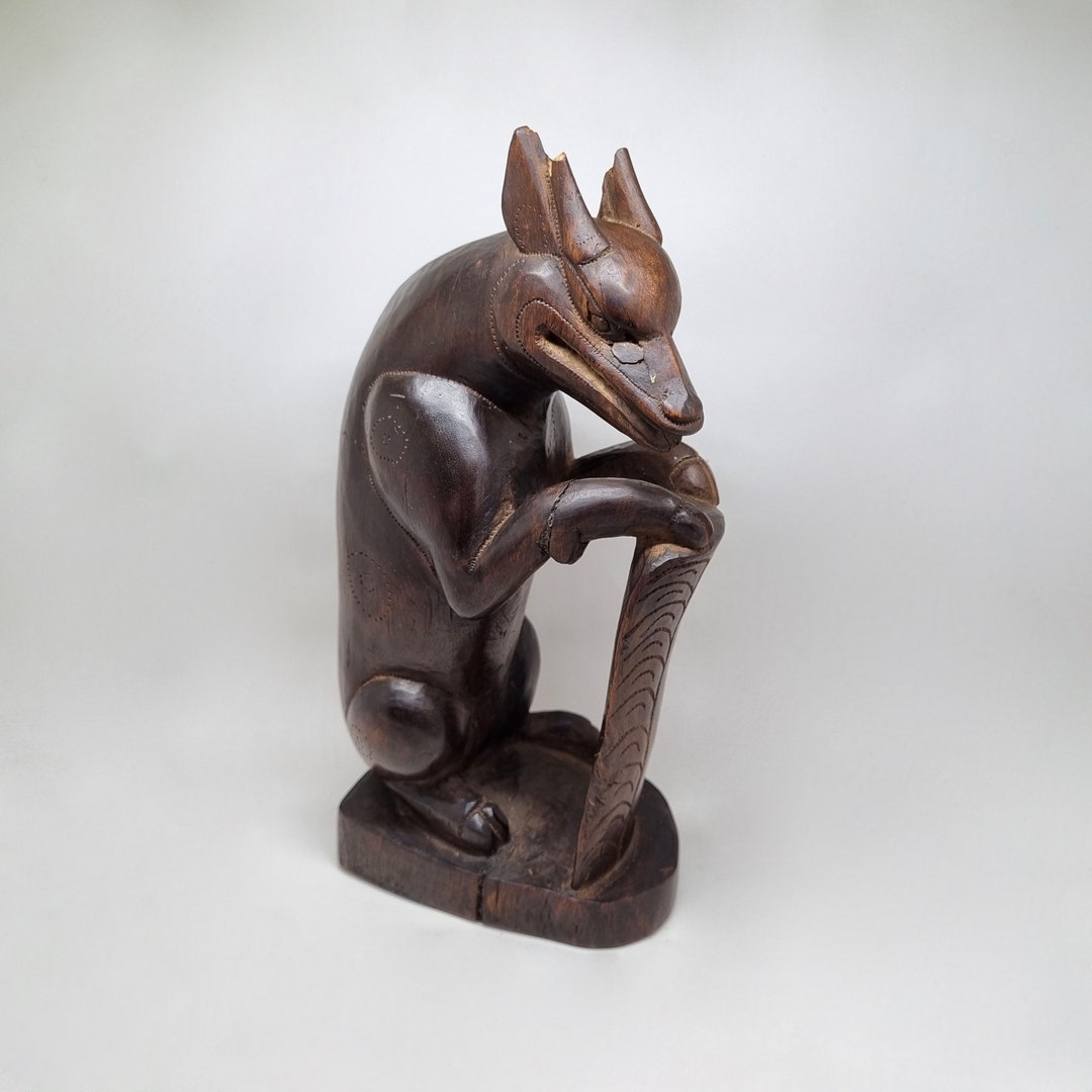 Pita Maha Mythical Animal, 1940 Dutch East Indies Carved Wooden Statue ...