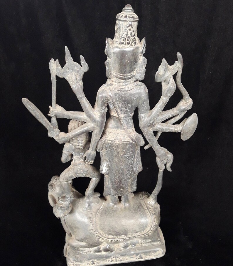 Kali Goddess Multi Hand Durga Bronze Brass Statue Hindu Stands - Etsy