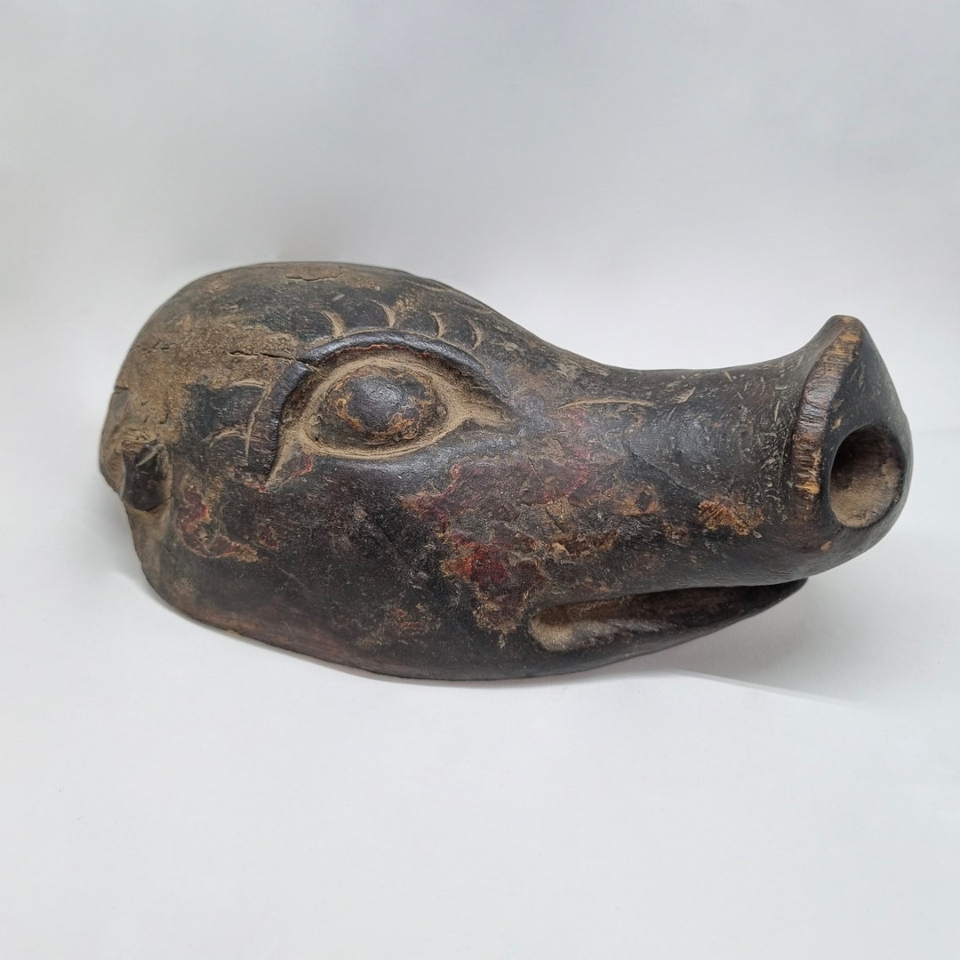 Rare Nepal Wood Pig Mask Shamanic Carved Wooden Masque 8 Primitive ...