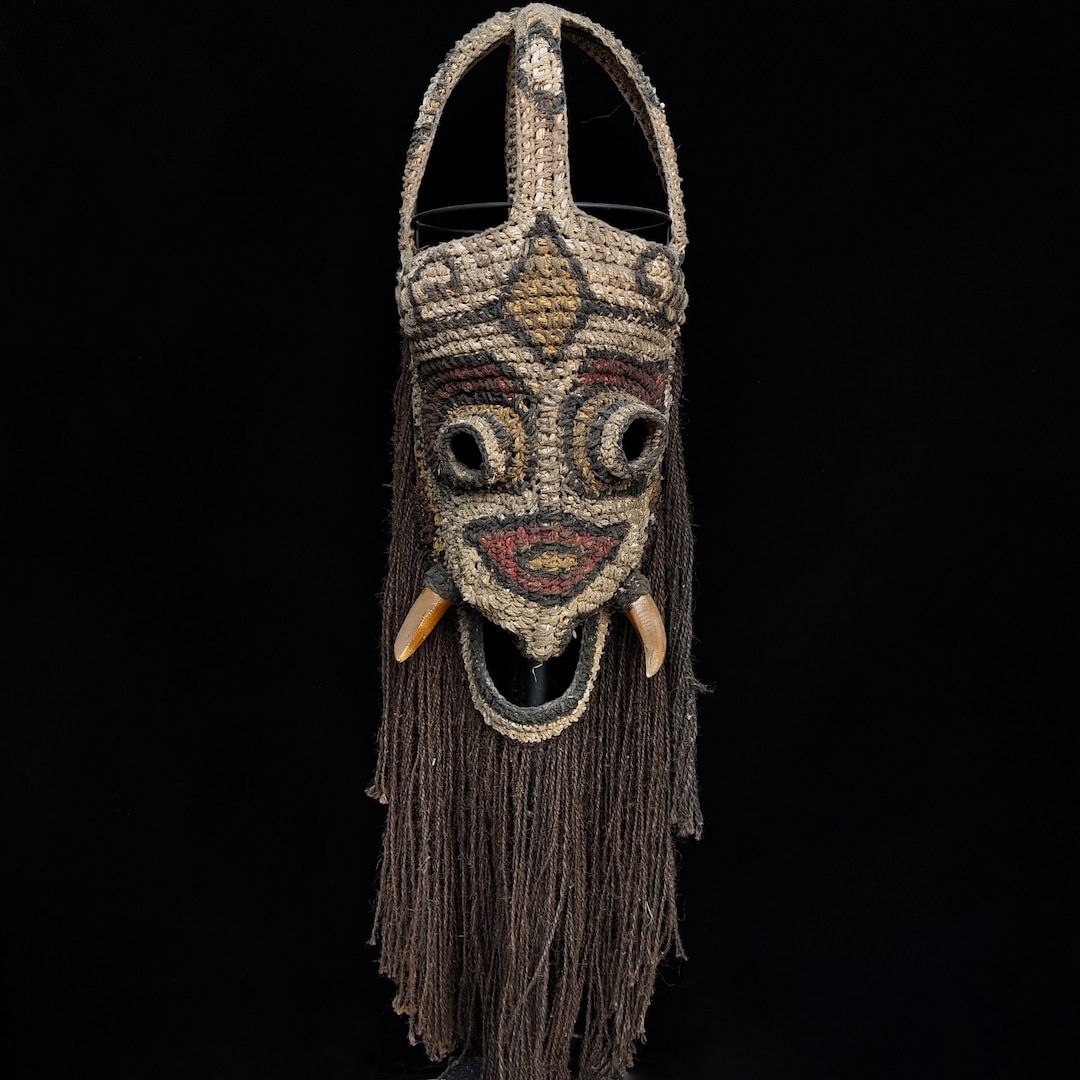 Tribal Asmat Warrior Mask Head Hunter Papua New Guinea Primitive Tribal ...