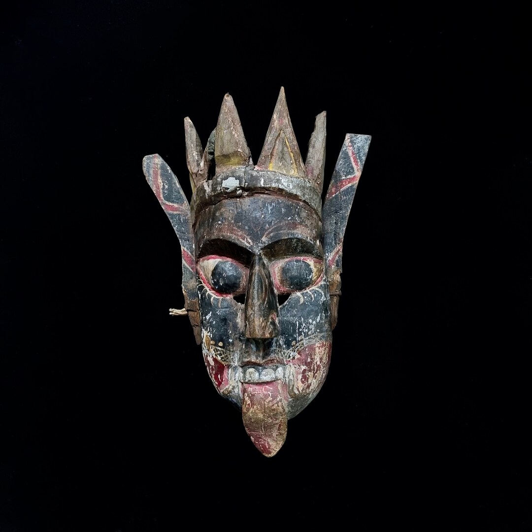 Rare Nepal Wood Kali Durga Mask Shamanic Carved Wooden Masque 13 ...