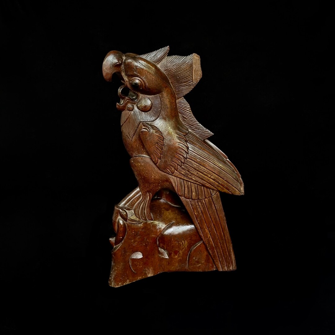Antique 1940 Pita Maha Parrot Bird Balinese Sculpture 14 Carved Wood ...