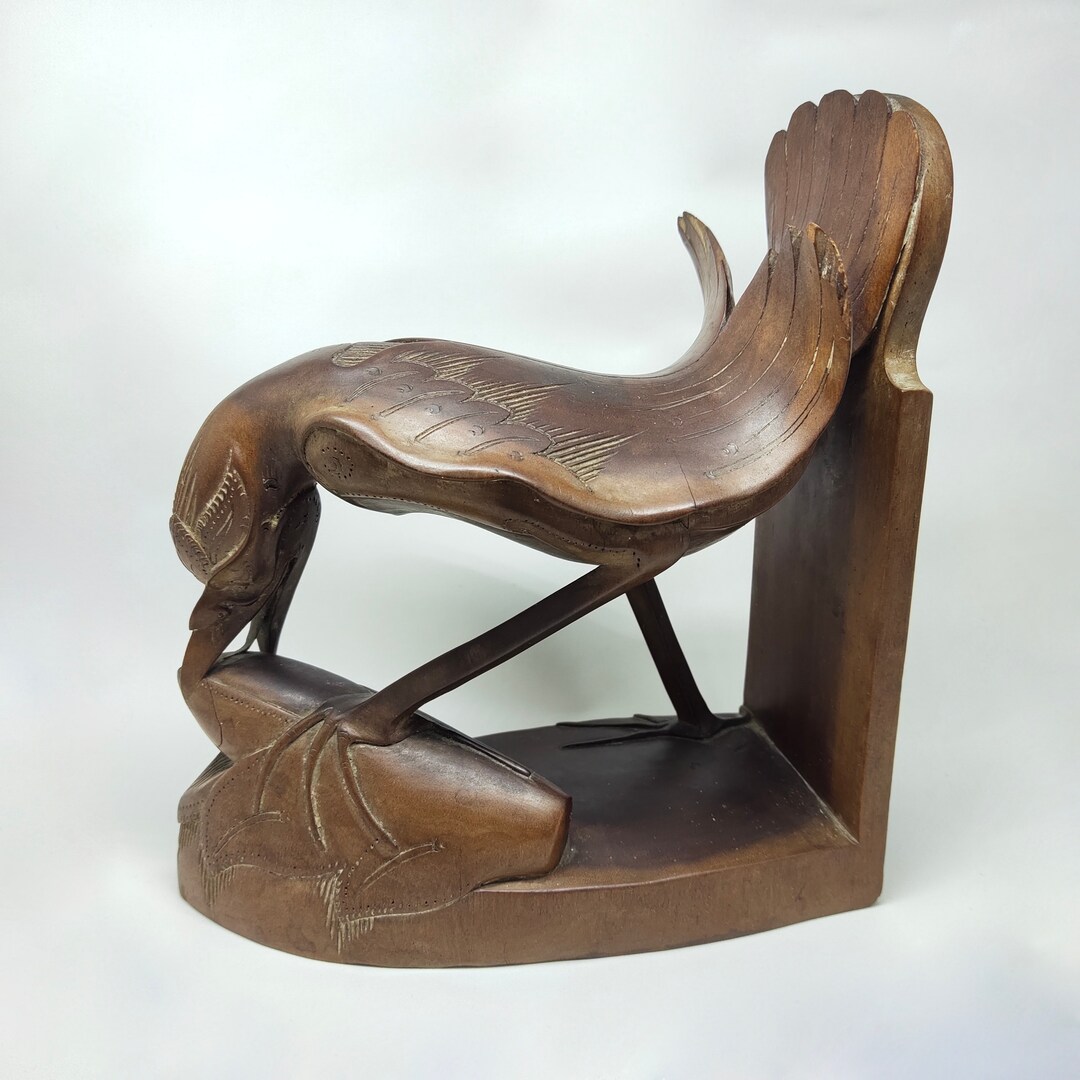 1950s Balinese Sandalwood Bird Bookend, Art Deco Pita Maha Carving - Etsy