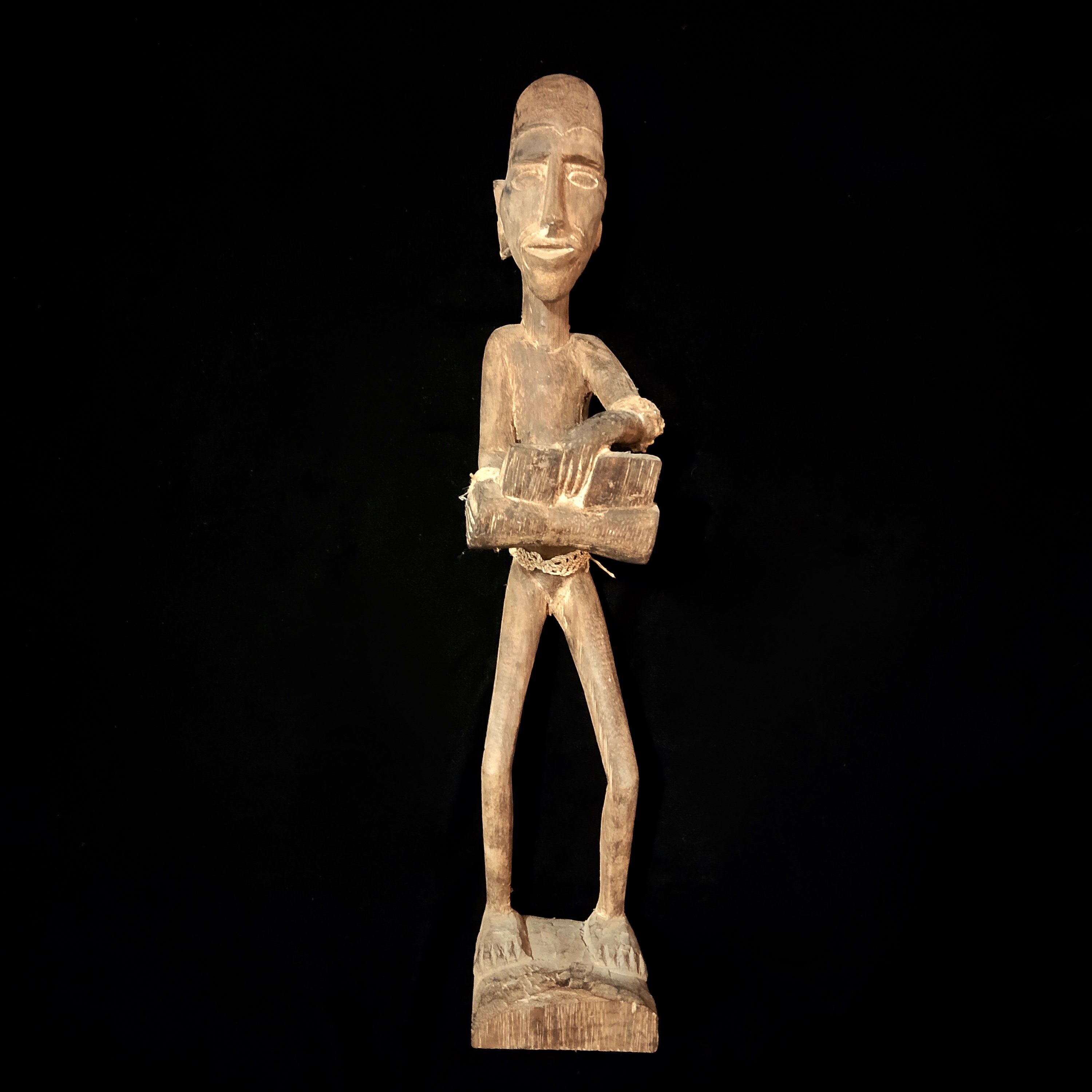 Tall Asmat Dani Warrior Man With Drum, Head Hunter Sculpture Irian Jaya ...