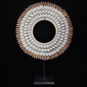 Mini Round Shell Necklace, Tribal Jewelry Display Home Decor, Orange ...