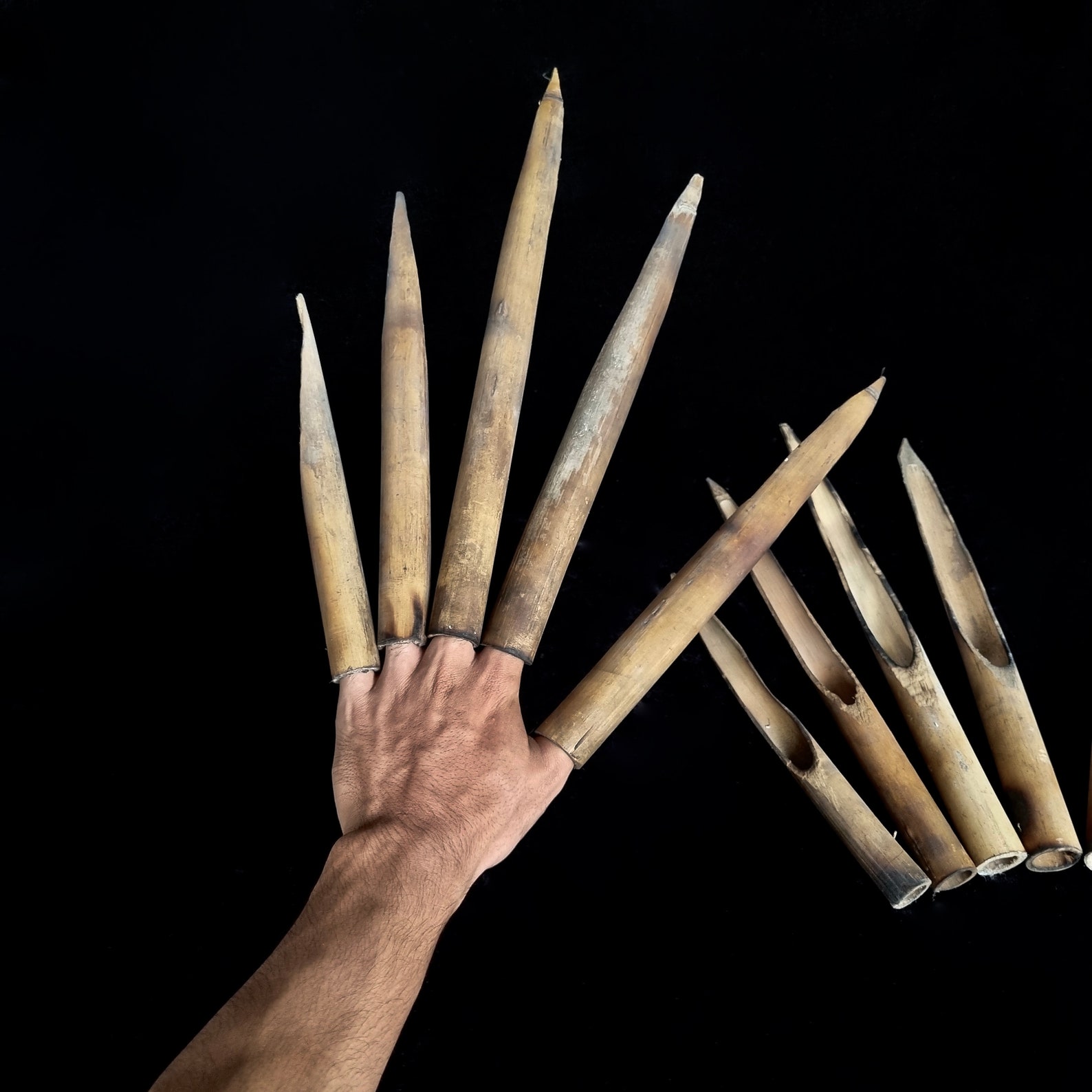 Asmat Bamboo Asaro Claws Mudmen Headhunter Papua New Guinea Carved ...