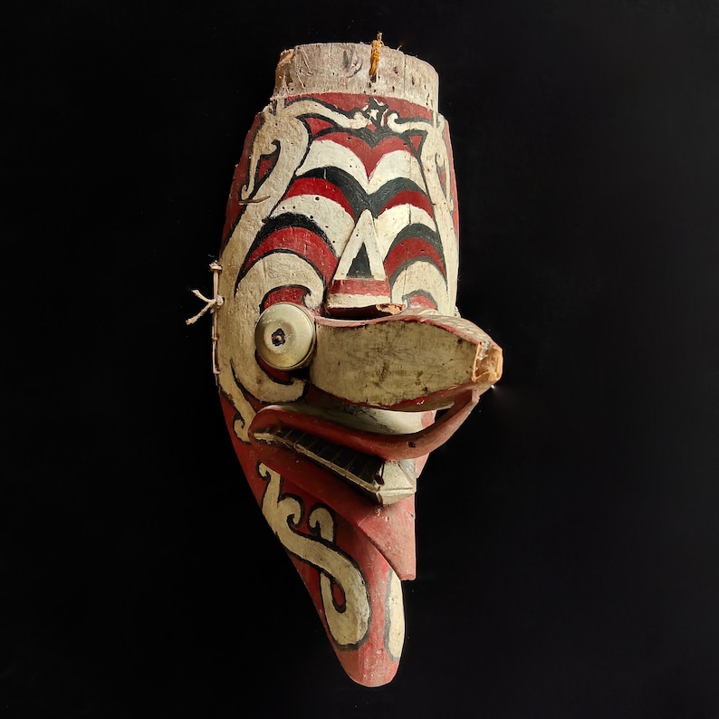 Dayak Antique Iban Hudog Mask Borneo Kalimantan Indonesia Headhunter ...