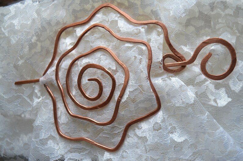 Hammered Scroll Hair Clip Barrette Unique Hair Accessories - Etsy