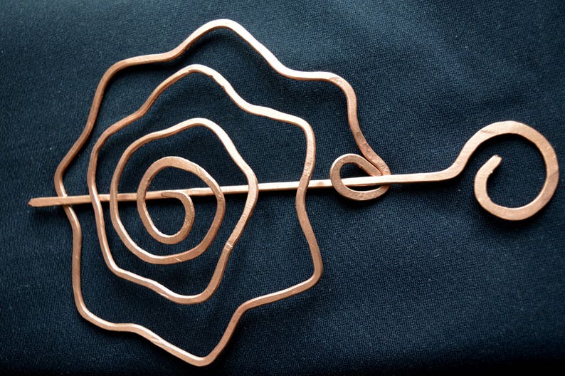 Hammered Scroll Hair Clip Barrette Unique Hair Accessories - Etsy