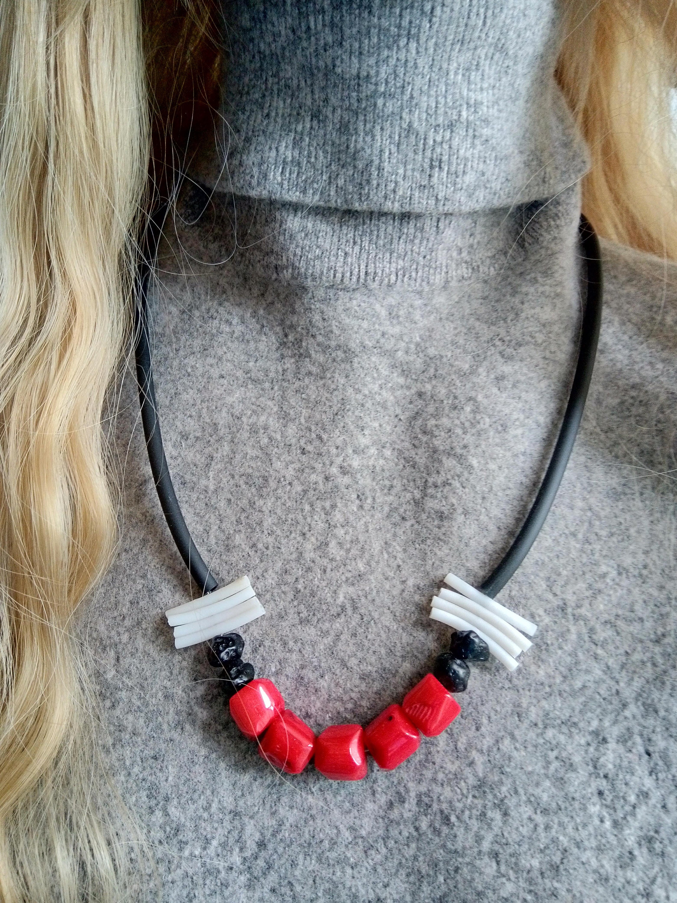 Contemporary Jewelry, Bib Statement Necklace, Unusual Necklace, Modern ...