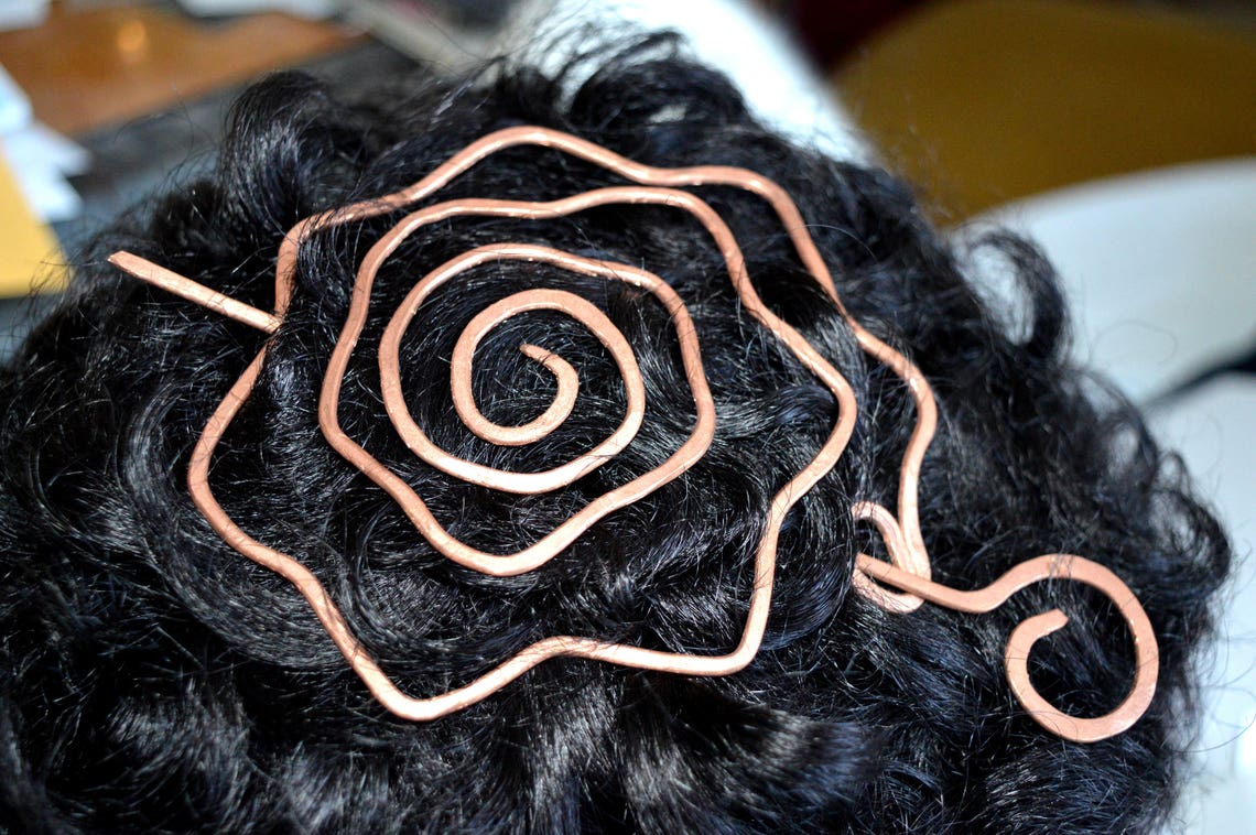 Hammered Scroll Hair Clip Barrette Unique Hair Accessories - Etsy