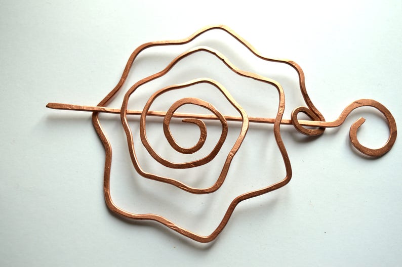 Hammered Scroll Hair Clip Barrette Unique Hair Accessories - Etsy