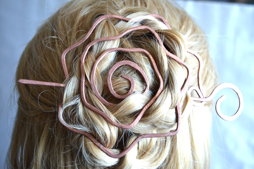 Hammered Scroll Hair Clip Barrette, Unique Hair Accessories for Women ...