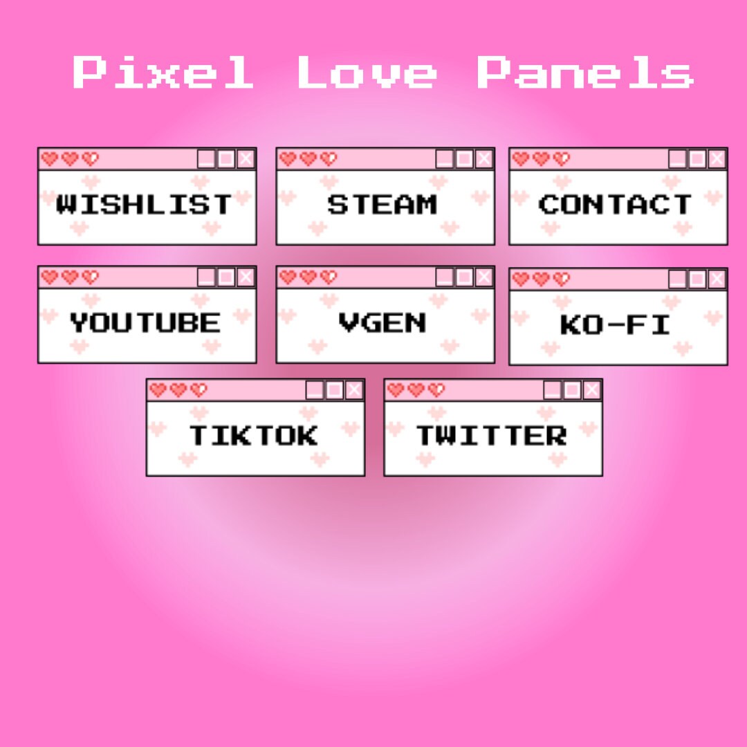 Love Pixel Pinky Heart Twitch Panels - Etsy