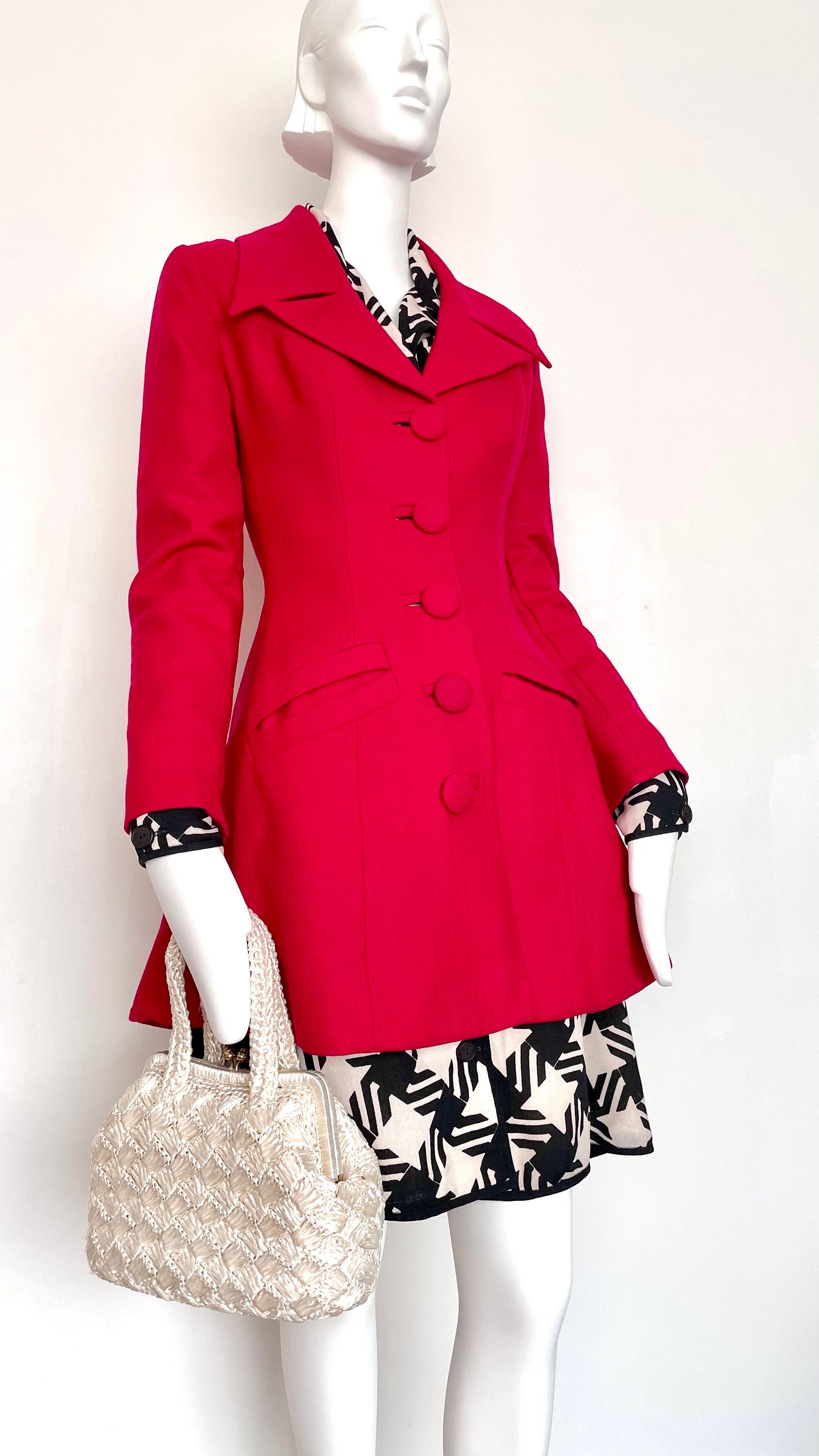 Vintage Mod Princess Line Coat Single Breasted Flared Dress Coat by ...