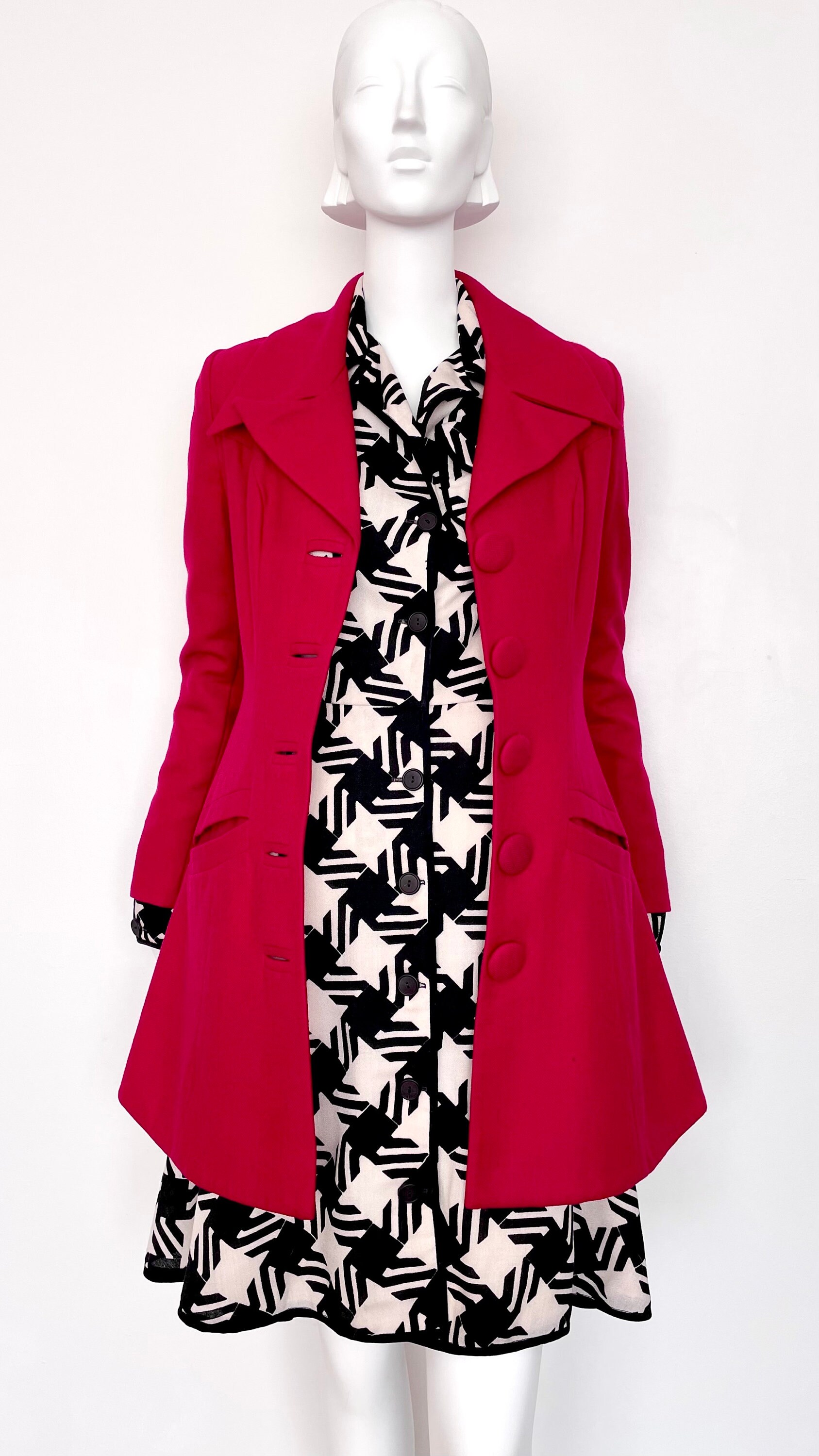 Vintage Mod Princess Line Coat Single Breasted Flared Dress Coat by ...