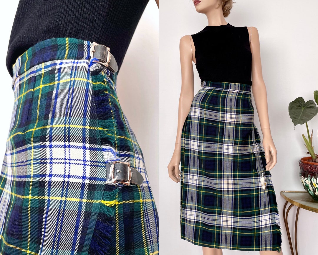 Vintage 1980s Scottish Kilt With Leather Buckles Gordon Dress Tartan by ...