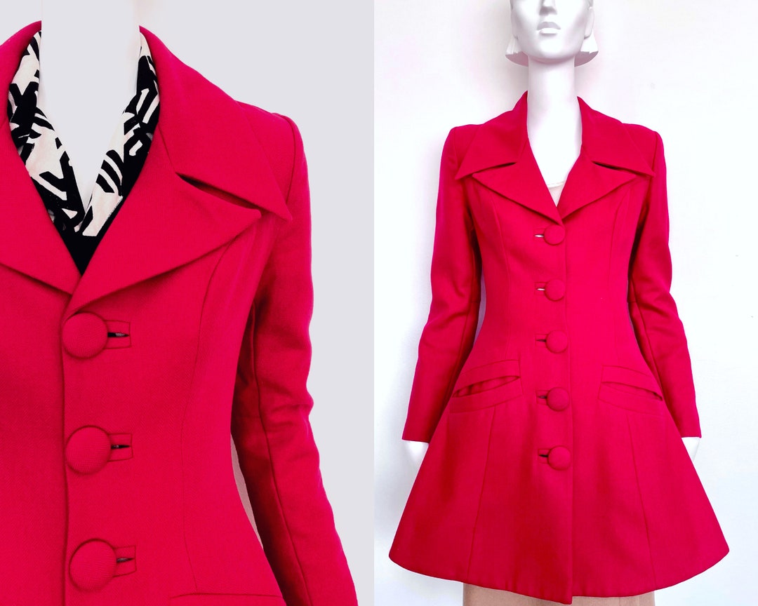 Vintage Mod Princess Line Coat Single Breasted Flared Dress Coat by ...