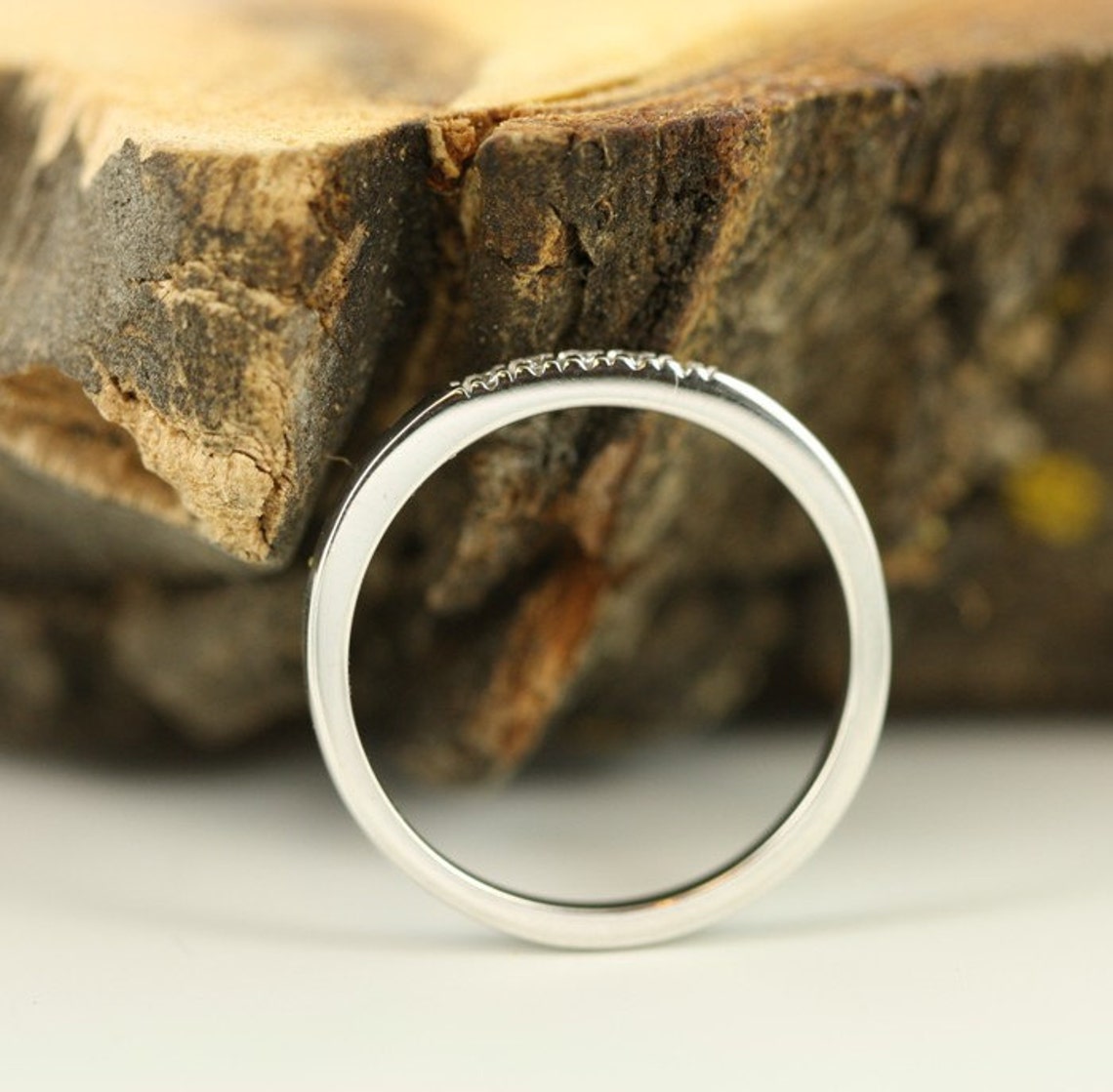 Simple Diamond Wedding Ring In 14K Gold Anniversary Ring - Etsy.de