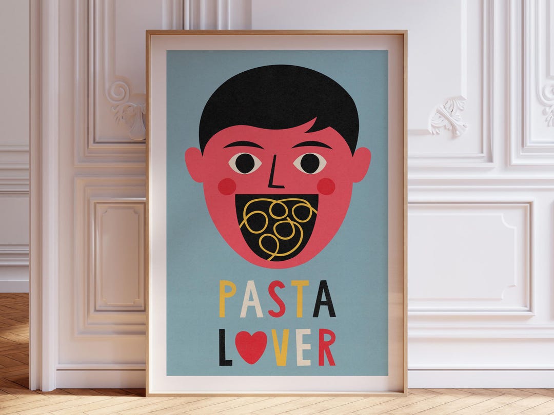 Pasta Lover Poster, Spaghetti Print, Kitchen Wall Art, Food Print ...