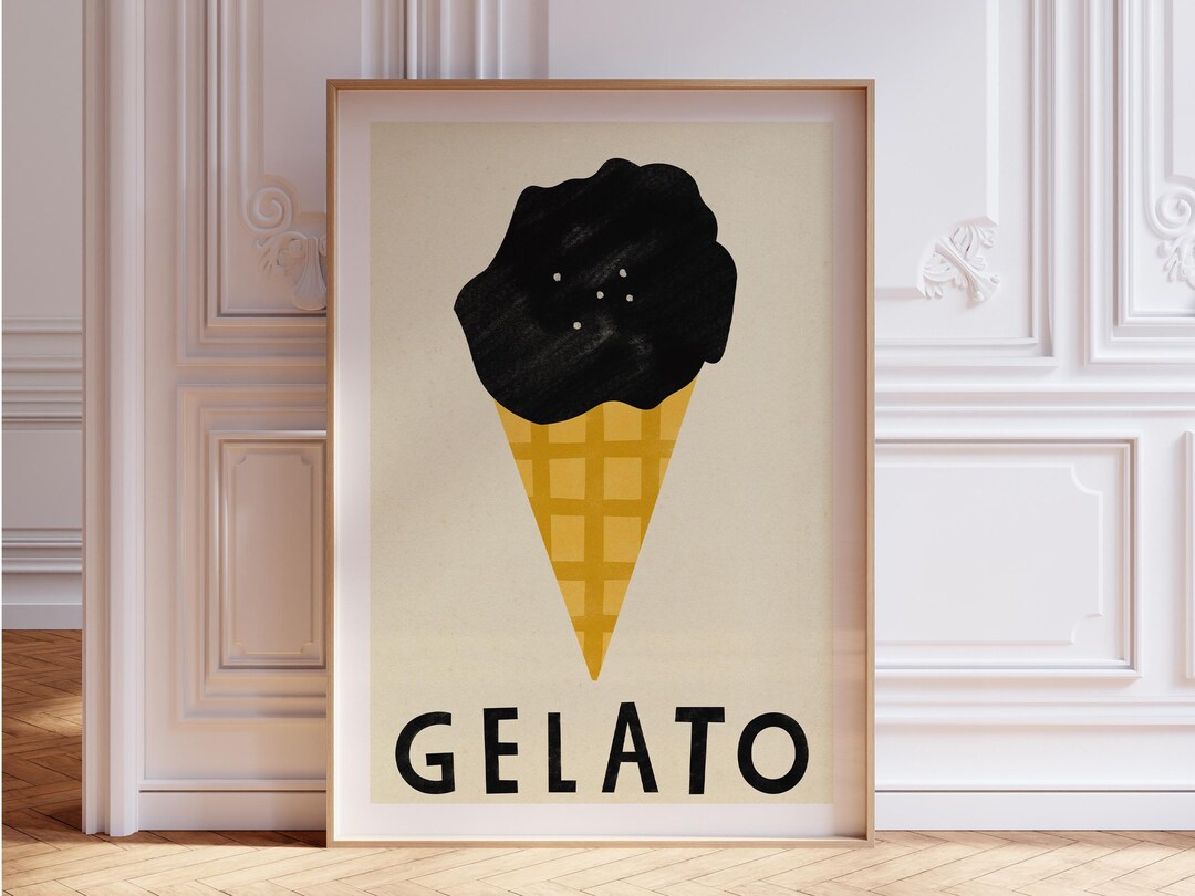 Printable Art, Mid Century Gelato Poster, Italian Wall Art, Gelato ...