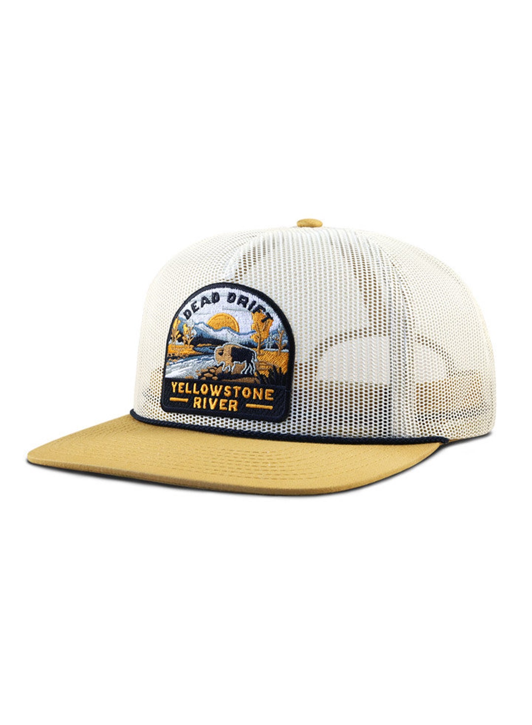 Yellowstone River White Mesh Flat Bill - Etsy