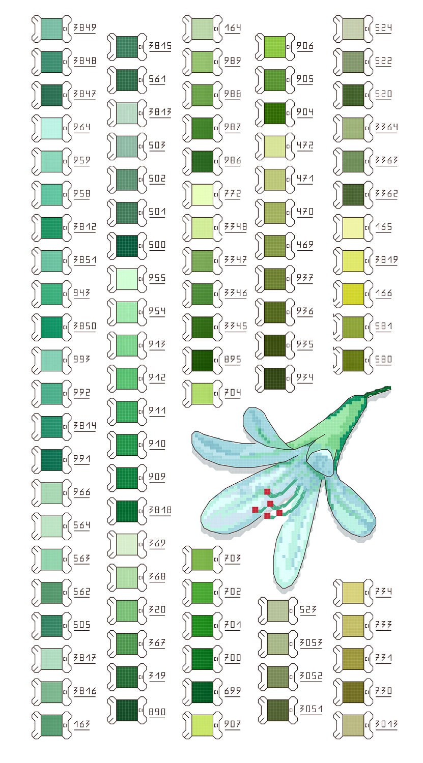 Cross Stitch Pattern DMC Color List Download Pdf All 447 Colors Sampler ...