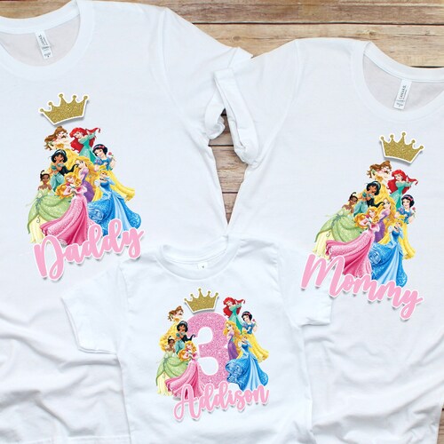 Disney Princess Birthday Shirtprincess Birthday Shirt Girls - Etsy