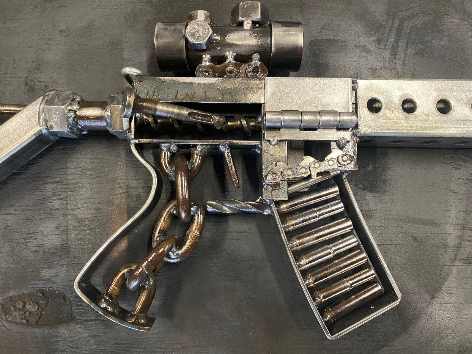 Scrap metal ar-15 gun rifle sculptures FREE SHIPPING | Etsy