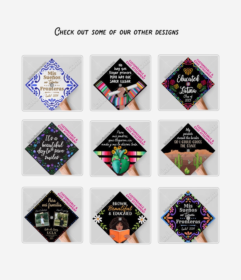 Customizable Graduation Cap Topper - Latina Latino Colorful - Etsy
