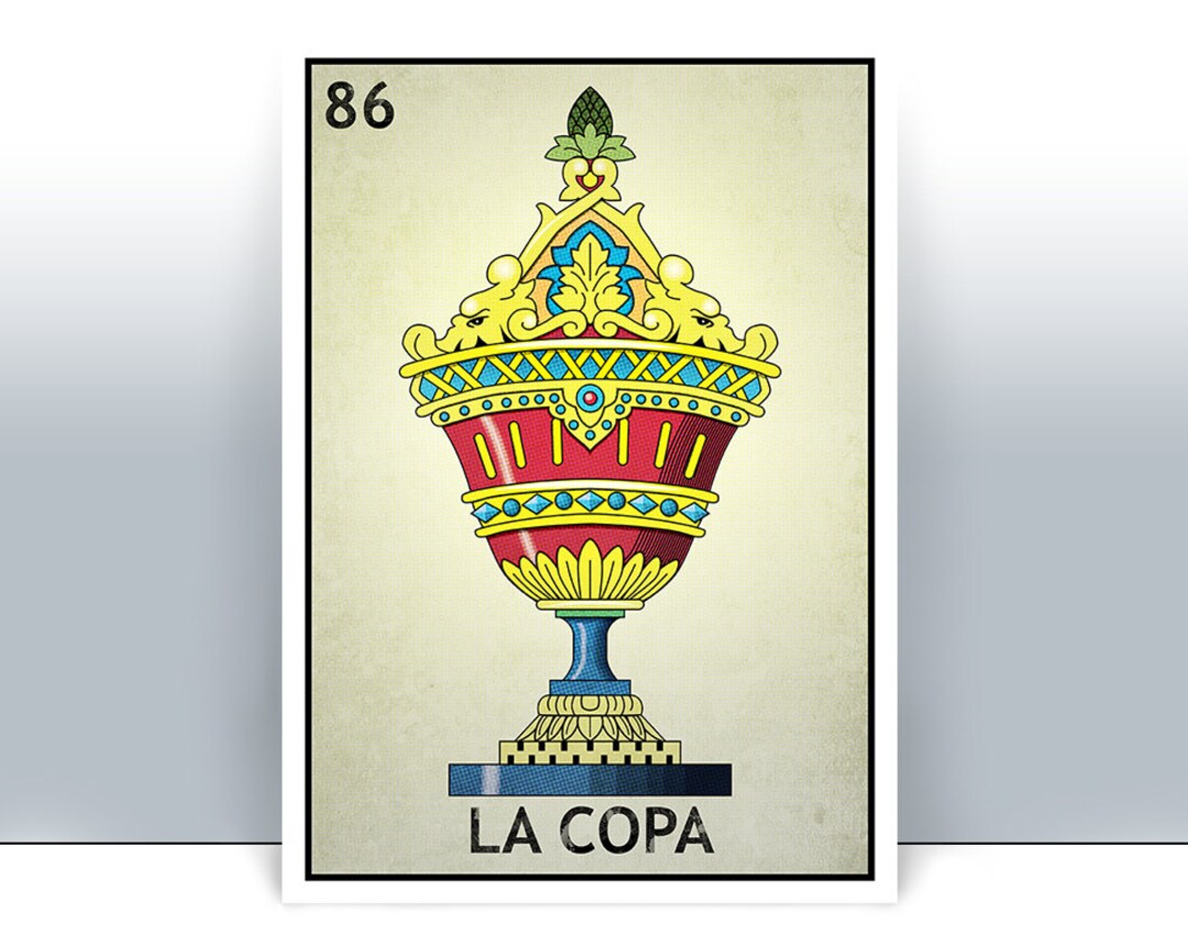 La Copa Loteria Card - Ace of Cups Spanish Deck Mexican Bingo Art Print ...