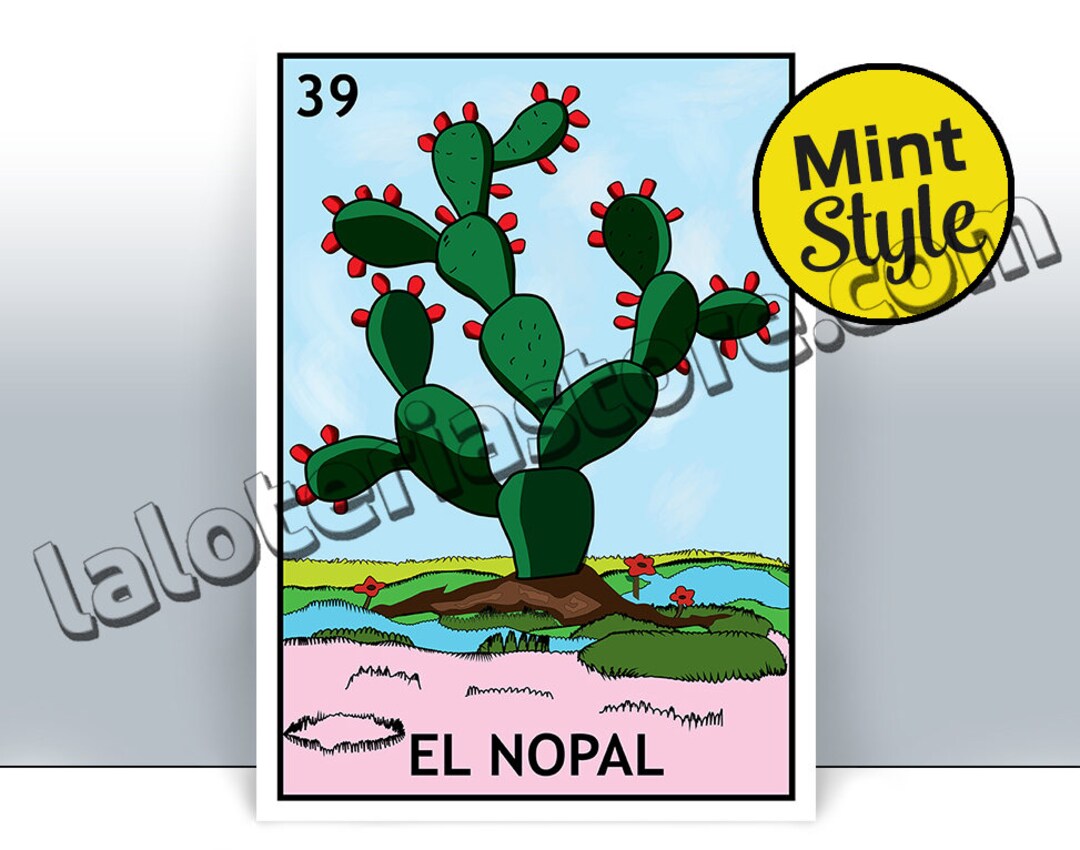 El Nopal Loteria Card - the Prickly Pears Mexican Bingo Art Print ...