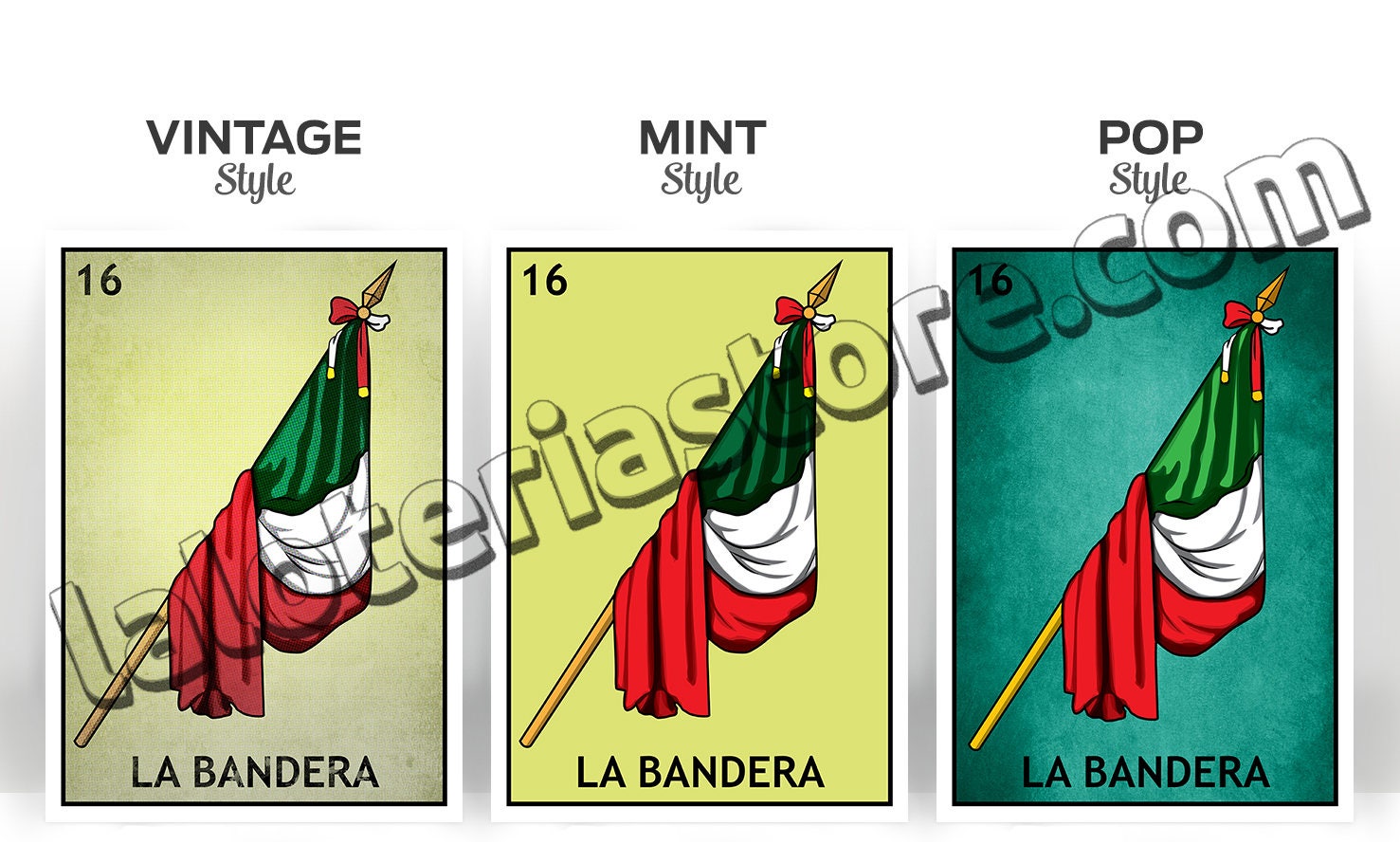 La Bandera Loteria Card the Mexican Flag Mexican Bingo Art - Etsy UK