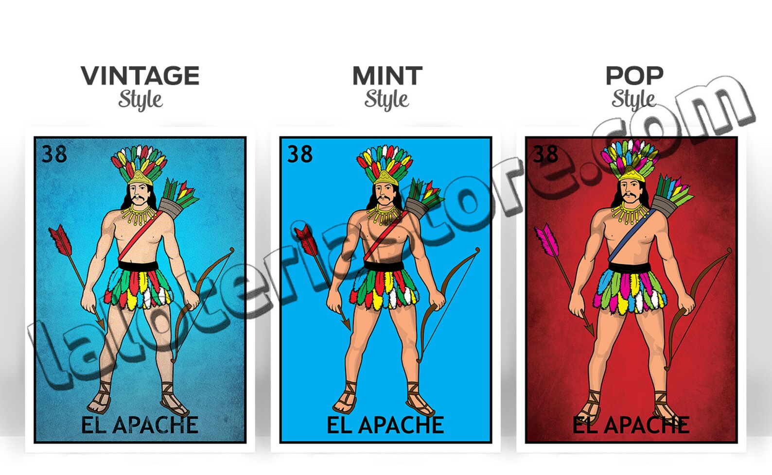 El Apache Loteria Card the Indian Mexican Bingo Art Print - Etsy