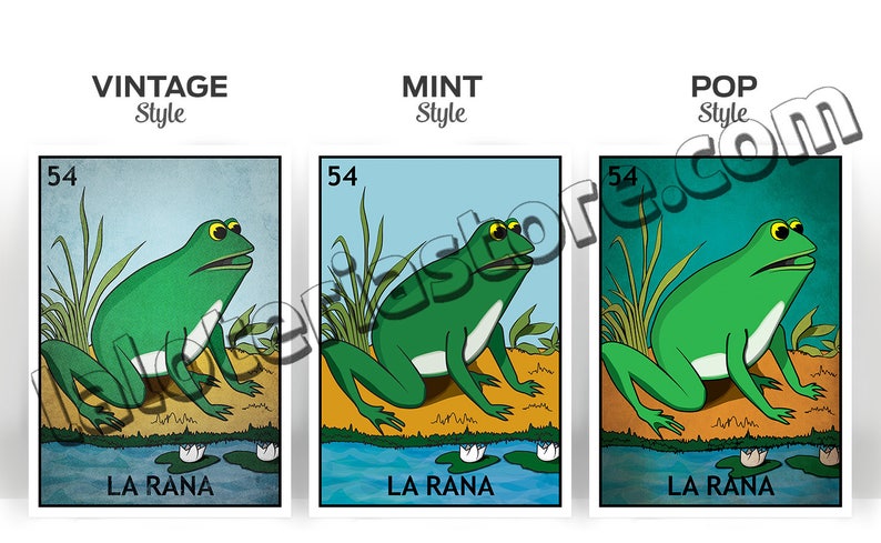 La Rana Loteria Card the Frog Mexican Bingo Art Print - Etsy