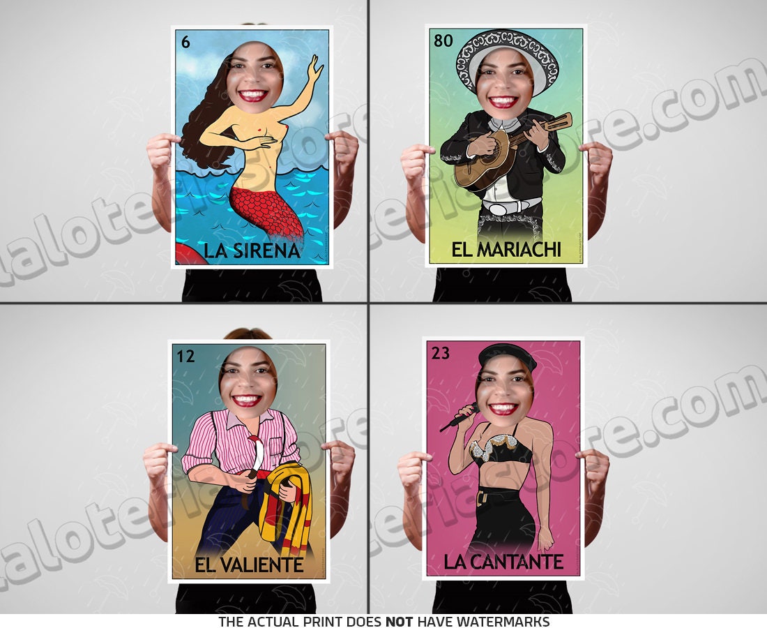 Conjunto de 4 Loteria Props Photo Booth Frame Impresiones - Etsy México