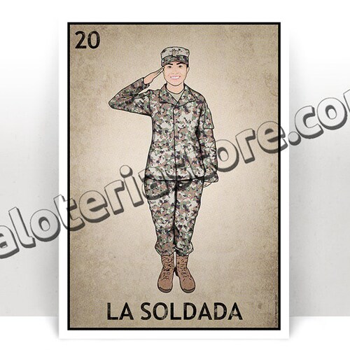 La Soldada Loteria Card Army Female Soldier Mexican Bingo - Etsy