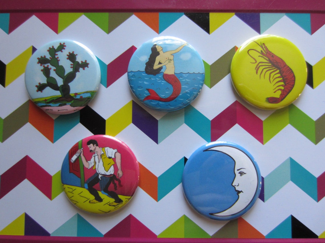 Set of 5 Loteria Magnets Make Your Own Set Lottery Magnets - Etsy