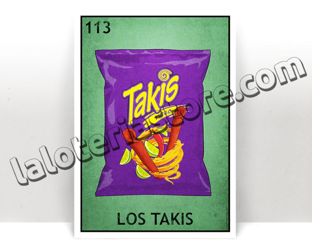 Las Papitas V2 Mexican Lottery Game Card - Chips Mexican Bingo Art ...