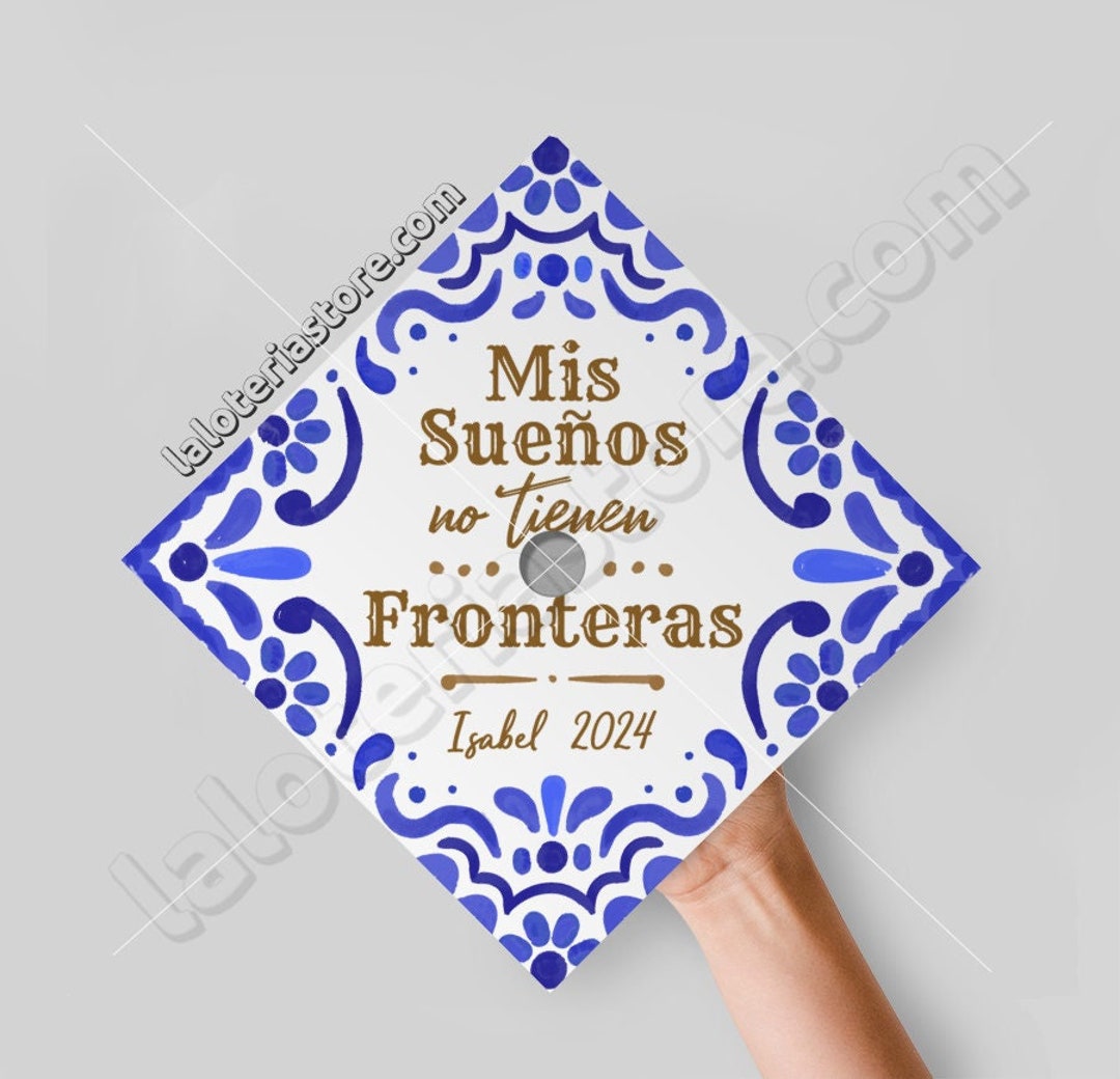 Graduation Topper Customizable Text Talavera Inspired Latino Latina Cap ...