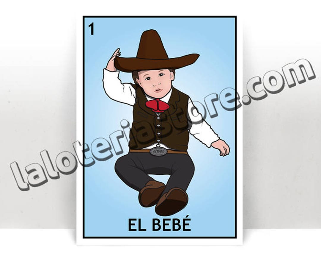 El Bebe Mexican Lottery Card - Baby Boy - Gender Reveal - Pregnancy ...