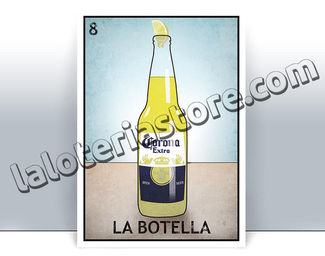 Tarjeta de lotería mexicana La Botella - Impresión artística ...