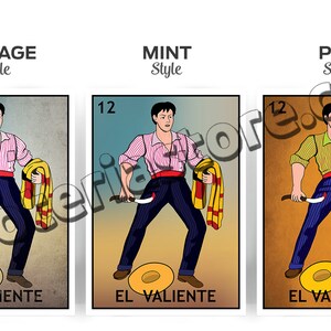 El Valiente Loteria Card - the Brave Man Mexican Bingo Art Print ...