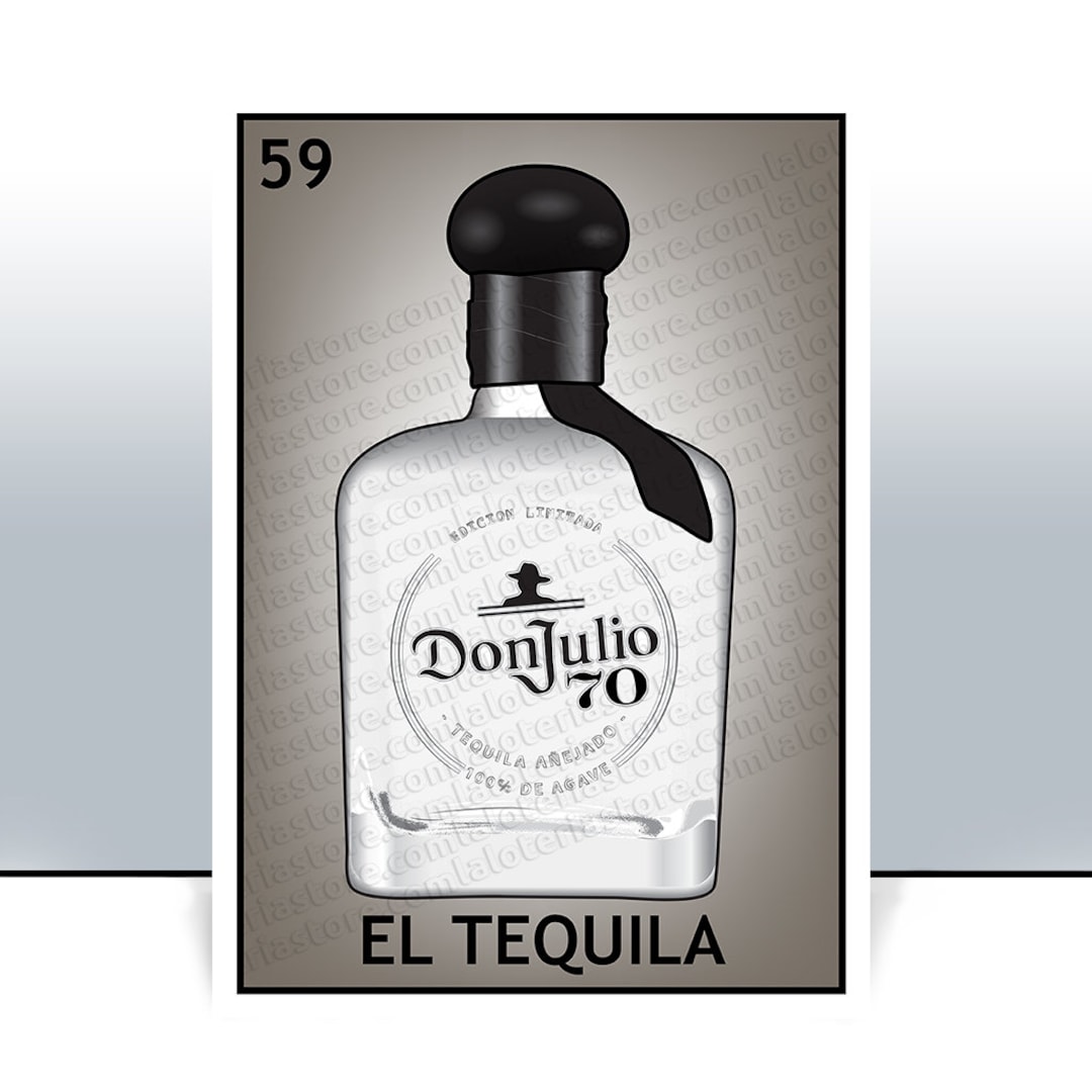 El Tequila Loteria Card - Mexican Bingo Art Print - Poster - Many Sizes ...