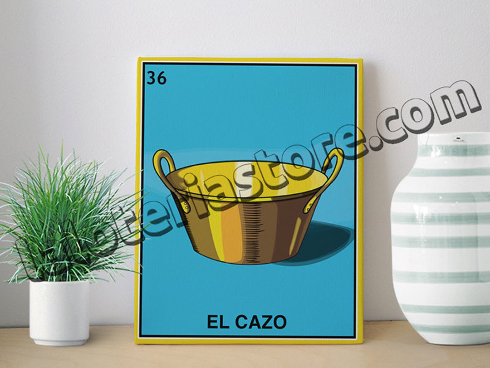 Canvas 8 x 10 El Cazo Loteria kaart uitgerekt en klaar - Etsy Nederland