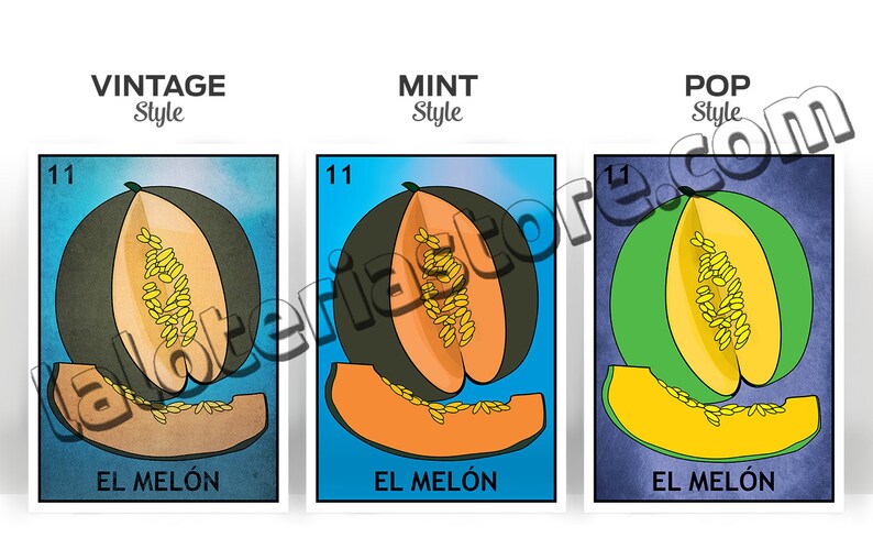El Melon Loteria Card the Melon Lottery Art Print Poster - Etsy