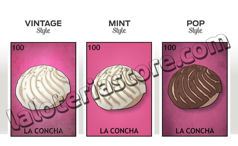 La Concha Pan Dulce Loteria Card Mexican Bingo Sweet Bread - Etsy
