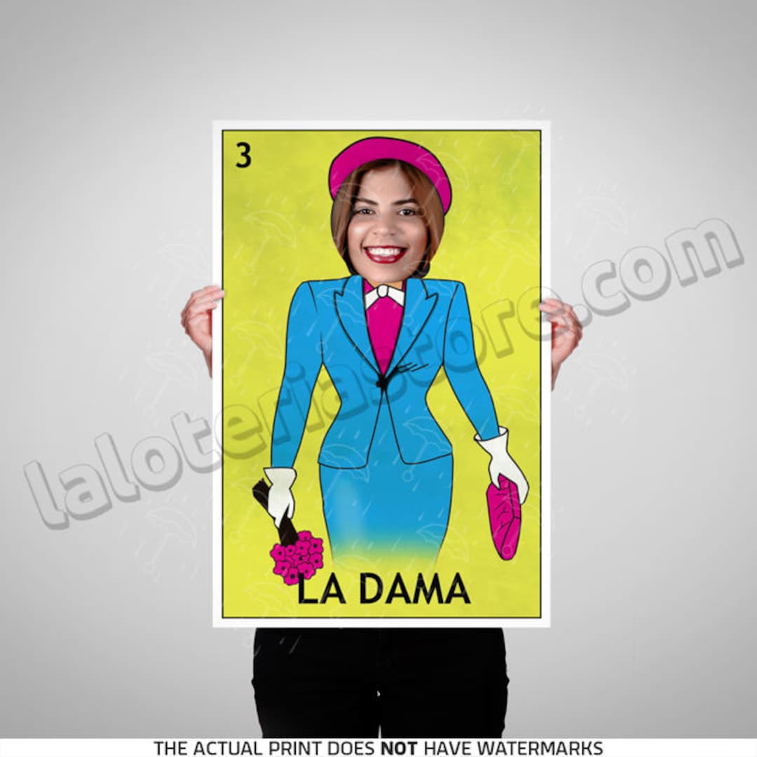 La Dama Photo Booth Loteria Prop Party Frame - Mexican Bingo Foreground ...